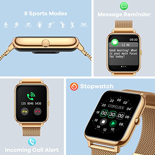 TAOPON Smart Watch Fitness Tracker for Women: Smartwatch for Android iOS with Bluetooth Heart Rate Sleep Monitor Step Counter for Walking Waterproof Digital Watch Men