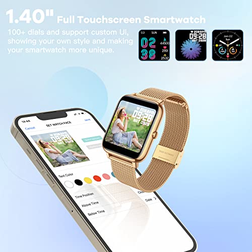 TAOPON Smart Watch Fitness Tracker for Women: Smartwatch for Android iOS with Bluetooth Heart Rate Sleep Monitor Step Counter for Walking Waterproof Digital Watch Men