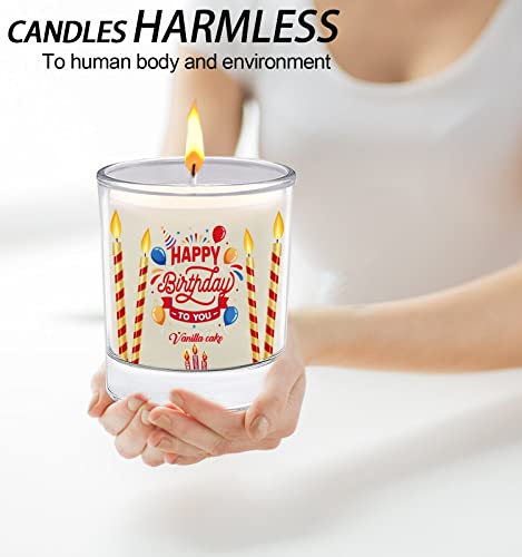 Wishing Candles Big Glass Vanilla Cake Soybean Candles, 60 Hour Cream Scented Birthday Candles, White, 8 Ounces for Birthday Gifts, Parties and Holiday Decorations