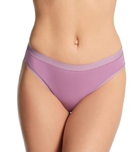 wacoal women's understated cotton bikini panty, valerian, large