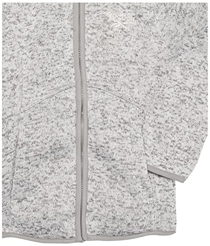 Reebok Girls' Sherpa Lined Sweater Fleece Jacket, Heather Grey, 6X