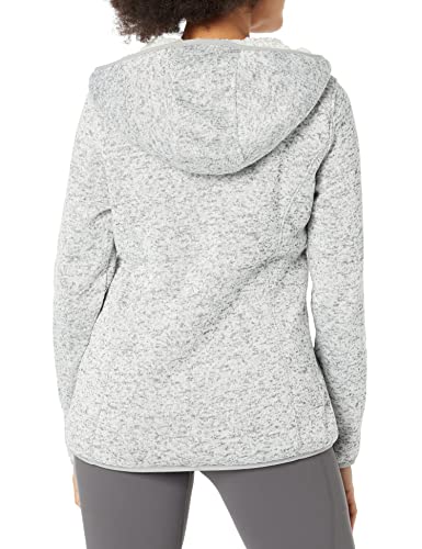 Reebok Girls' Sherpa Lined Sweater Fleece Jacket, Heather Grey, 6X