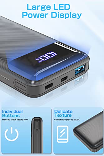 LILIO Portable Charger, 20000mAh Power Bank with Digital Display, 20W Fast Charging Battery Pack with USB C/USB A Output, Cell Phone Charger for iPhone 14/13 Samsung Pixel AirPods and More