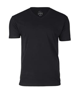 true classic v neck mens t shirt, premium fitted soft men's t-shirts. black, xl