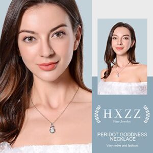 HXZZ Fine Jewelry Birthstone Gifts for Women Natural Gemstone White Crystal Sterling Silver Pendant Necklace Anniversary Birthday Gift for Wife Mom Her Girls