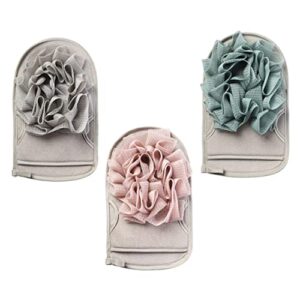 stobaza brush skin bathroom glove ball scrubber exfoliating massage tool mesh side scrub gloves for and women beauty bath health care dual flower sponge body mitts spa pouf shower brushes