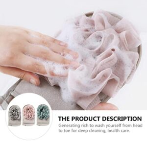 STOBAZA Brush Skin Bathroom Glove Ball Scrubber Exfoliating Massage Tool Mesh Side Scrub Gloves for and Women Beauty Bath Health Care Dual Flower Sponge Body Mitts Spa Pouf Shower Brushes