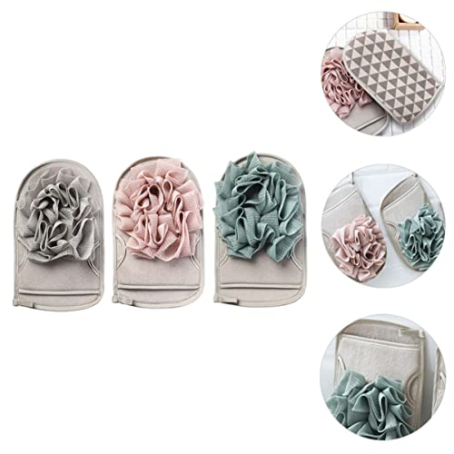 STOBAZA Brush Skin Bathroom Glove Ball Scrubber Exfoliating Massage Tool Mesh Side Scrub Gloves for and Women Beauty Bath Health Care Dual Flower Sponge Body Mitts Spa Pouf Shower Brushes