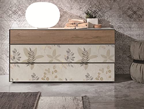 KAMTAIVOY 17.3in x 78.7in Peel and Stick Wallpaper Beige White Floral Contact Paper Removable Self-Adhesive Waterproof Flower Wallpaper Wall Mural Decoration for Bedroom Living Room