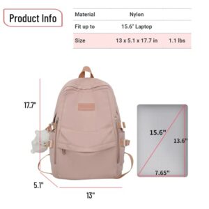 ENYNN Cute Backpack Aesthetic Backpack for Kawaii Girls Casual Travel College Back to School (White)