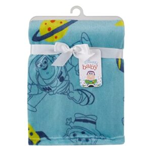 Disney Toy Story Aqua, Lime and Orange Buzz Lightyear Super Soft Baby Blanket