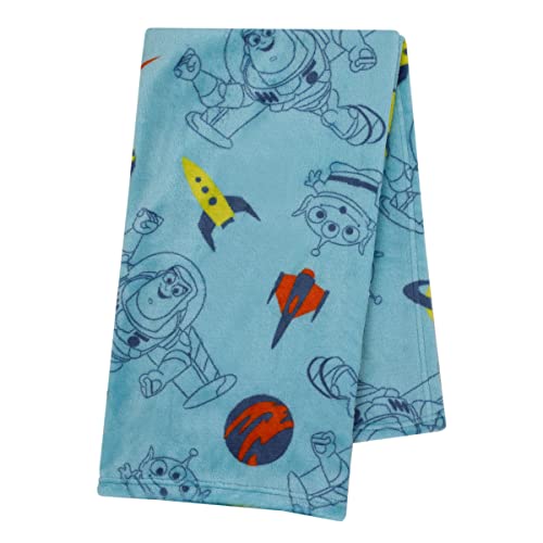 Disney Toy Story Aqua, Lime and Orange Buzz Lightyear Super Soft Baby Blanket