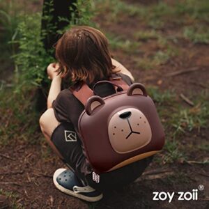 Zoy zoii Bear Backpack for Boys Girls, Cute Backpack for Kids, Mini Preschool Travel Bag for Toddler, Ages 3-6