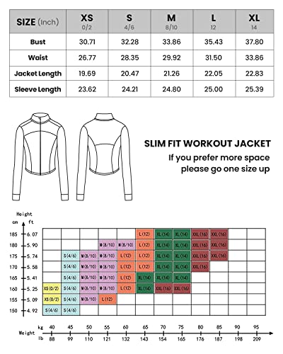 GYM RAINBOW Womens Zip Up Workout Jakcets Lightweight Slim Fit Running Athletic Jackets with Thumb Holes(#1 Black,Large)