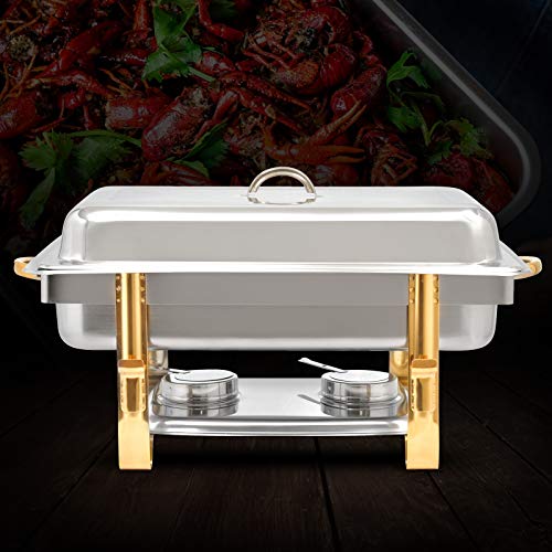 Stainless Steel Chafing Dish Buffet Trays Chafer With Warmer & Lid 63x35x32 cm