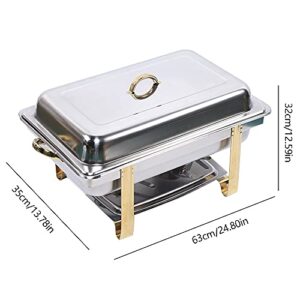 Stainless Steel Chafing Dish Buffet Trays Chafer With Warmer & Lid 63x35x32 cm