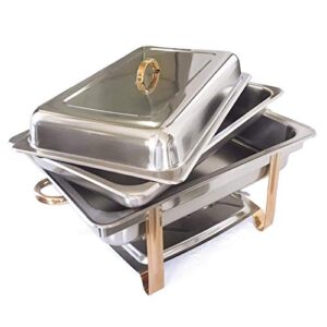 Stainless Steel Chafing Dish Buffet Trays Chafer With Warmer & Lid 63x35x32 cm