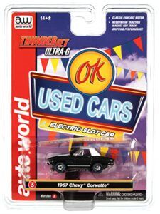 auto world thunderjet ok used cars 1967 chevrolet corvette (black) ho scale slot car