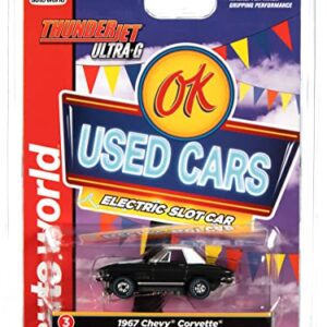 Auto World Thunderjet OK Used Cars 1967 Chevrolet Corvette (Black) HO Scale Slot Car