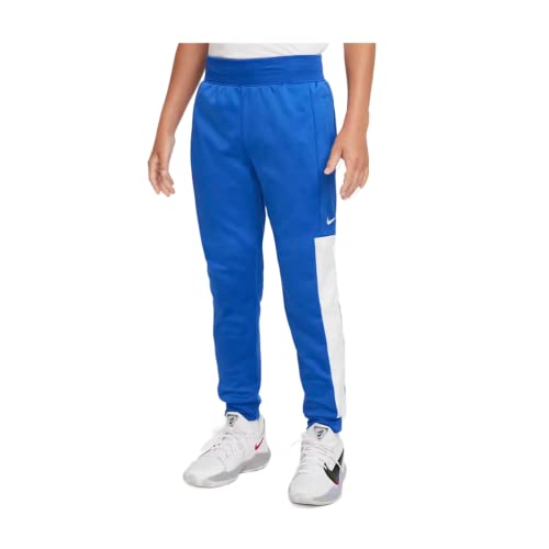 Nike Big Boys Therma-Fit Elite Basketball Pants (Game Royal/White, Large)