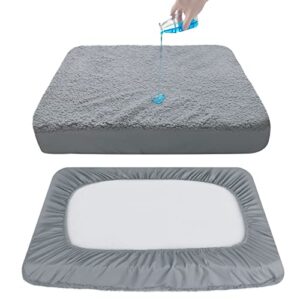 Moonsea Dog Bed Covers Soft Plush Replacement Washable, Waterproof Dog Bed Liner Grey, Pet Bed Cover 36x27 Inches, for Dog/Cat, Cover Only