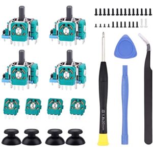 ikpek 4pcs analog 3d joysticks replacement for ps5 controller, joysticks part with repair screwdriver kit for playstation 5 dualsense controller