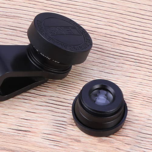 iplusmile 3 in 1 Phone Camera Lens Kit, Fisheye Lens 180 Degree Macro Lens Wide Angle Lens Clip on Cell Phone Lens Compatible with iPhone 6S/ 7/8/X Mini 3/2 and Most Smartphones, Black