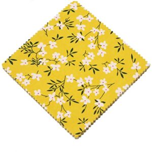 Nodsaw Charm Packs for Quilting 5 inch, Precut Cotton Quilting Fabric Bundle, 42 Charm Squares, Yellow Series