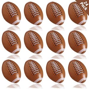 wellvo football beach balls 24 pack 12" beach balls party favors inflatable beach balls bulk summer swimming pool beach games toys for kids sports outdoor activity beach party decoration supplies