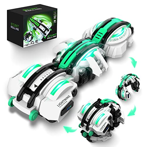 BAZADER RC Cars with LED Lights - Remote Control Car Snake 360° Roll Toys, Birthday for Kids Age 7 8 9 10 11+ Year Old, 2 Batteries 30+min, Indoor/Outdoor Toys for 6-12 yr Teen Boys