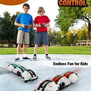 BAZADER RC Cars with LED Lights - Remote Control Car Snake 360° Roll Toys, Birthday for Kids Age 7 8 9 10 11+ Year Old, 2 Batteries 30+min, Indoor/Outdoor Toys for 6-12 yr Teen Boys