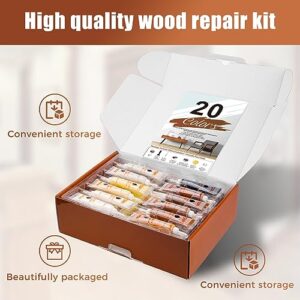 Wood Furniture Repair Kit- Set of 41 Laminate vinyl Floor Repair Kit Wood Fillers,Floor Scratch Repair, Touch Up Markers, Restore Hardwood Scratches, Cracks, Hole for Floor, Table, Door, Cabinet