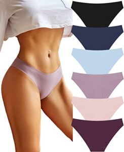 knowyou 6 pack seamless underwear for women sexy no show bikini panties high cut hipster breathable stretchy soft briefs for ladies