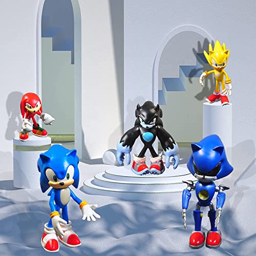 5 Pack Sonic Toys, 4.8'' Tall Sonic Action Figures, Sonic Toy,Perfect Kids Gifts.