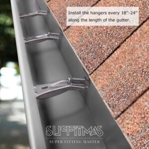 SUPFITMAS Gutter Hangers, 5 inch 22 Pack (+10% Quantity and a Free nut Driver), Premium Hidden Rain Gutter Guard Bracket Hook Accessories with Screw Clip Style, Reinforce Gutters