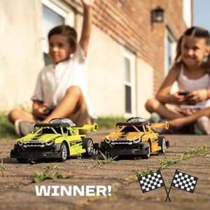 RC Two Pack Race Car Gifts for Kids - Rechargeable Drifting Stunt Car - Remote Control Toys 2.4ghz 1:20 Scale - Smoke Generating Cars - Birthday Gift Ideas for Boys & Girls Ages 3 4-7 8-12 Year Old