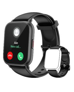 ruimen smart watch answer/make calls fitness watch with spare strap reloj inteligente 1.7”full touch smartwatchs for women men heart rate/sleep monitor watch 100+ sports ip68 waterproof(black)