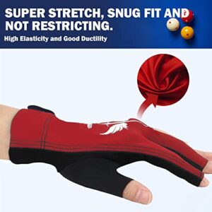 ANIMSWORD Breathable and Comfortable Billiard Pool Gloves Fits on Left Hand or Right Hand for Snooker Cue Sport Glove