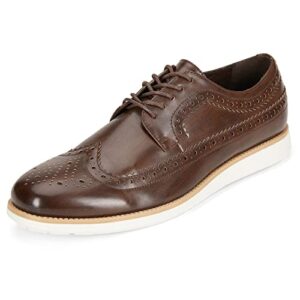 van heusen men's qwell oxford, brown, 9.5