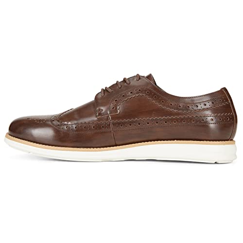 Van Heusen Men's Qwell Oxford, Brown, 9.5