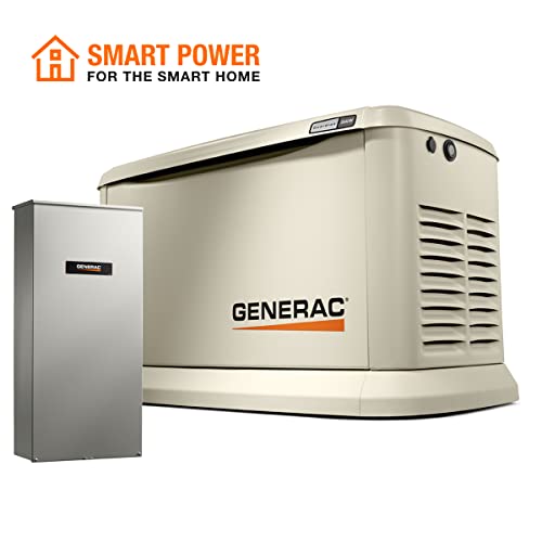 Generac 7291 26kW Air Cooled Guardian Series Home Standby Generator with 200-Amp Transfer Switch - Comprehensive Protection - Smart Controls - Versatile Power - Wi-Fi Connectivity - Real-Time Updates