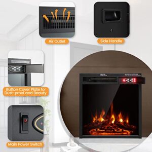 GOFLAME 22 Inches Electric Fireplace Insert, Recessed Fireplace Heater with 7-Level Adjustable Flame Brightness, Remote Control, Overheat Protection, ETL Certified, 750W/1500W, Black