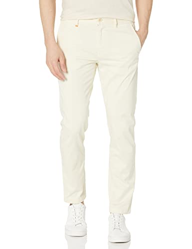 BOSS Men's Tapered Fit Cotton Blend Trousers, Light Sand, 3232