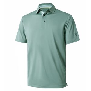 m maelreg polo shirts for men short sleeve performance moisture wicking quick dry casual collared men’s polo shirts beryl green