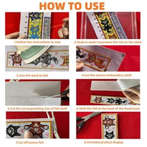 ZuoAnLF Cross Stitch Bookmark Kit 4PCS,DIY Bookmarks Cross Stitch Kits for Beginners,Stamped Embroidery Bookmark,14CT