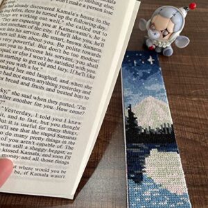 ZuoAnLF Cross Stitch Bookmark Kit 4PCS,DIY Bookmarks Cross Stitch Kits for Beginners,Stamped Embroidery Bookmark,14CT