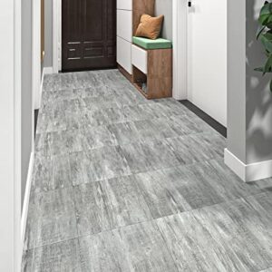 Livelynine 16-Tiles Peel and Stick Floor Tile 12X12 Kitchen Antique Wood Look Removable Floor Tiles Peel & Stick Vinyl Flooring Waterproof Sticky Tiles for Floor Bathroom Renter Friendly Grey Laminate