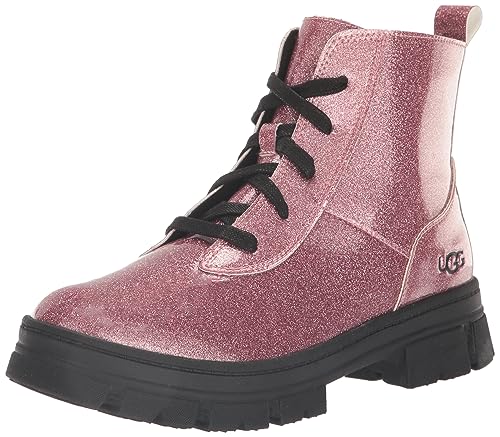 UGG Girls T Ashton LACE UP Fashion Boot, Glitter Pink, 12 Little Kid