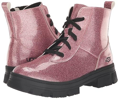 UGG Girls T Ashton LACE UP Fashion Boot, Glitter Pink, 12 Little Kid