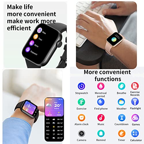 Smart Watch ２０２３ (Answer Make Calls/Voice Control), 1.85‘’ Screen Fitness Watches with 100+ Sports Blood Oxygen Heart Rate Sleep Monitor, SmartWatch for Women Men for Android iOS Phones (Gold)